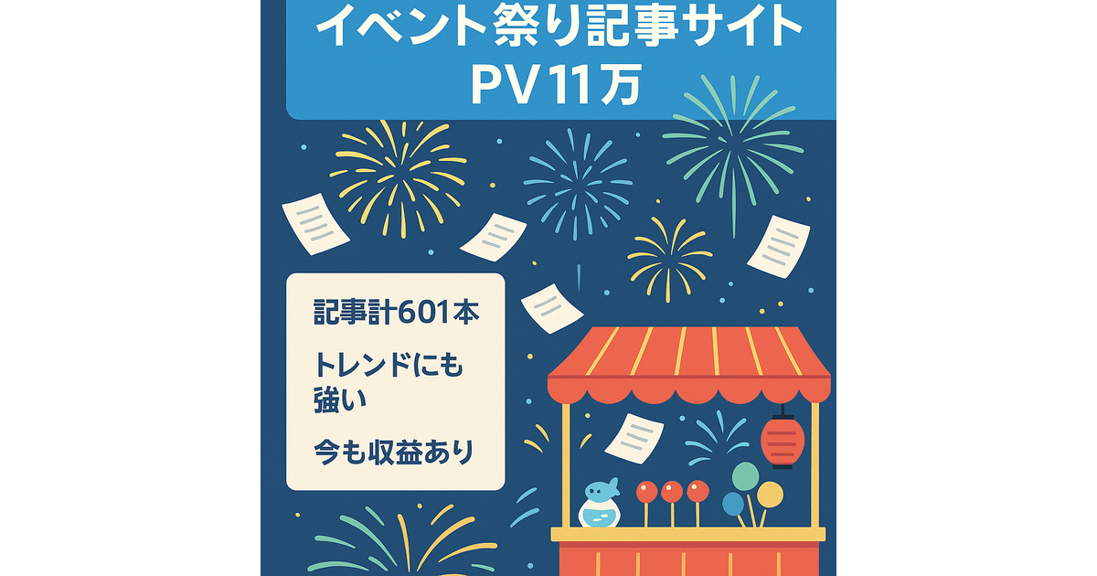 イベント・祭り記事411本！芸能含む計601記事即運営可！11万PV実績あり